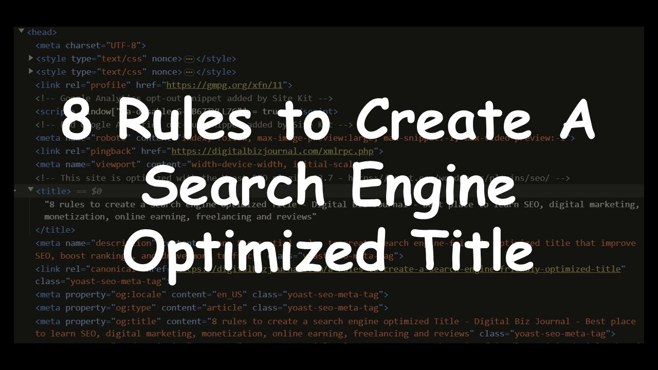 8 rules to create a search engine optimized Title - Digital Biz Journal